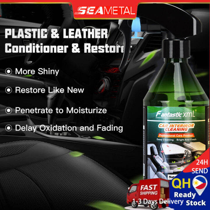 SEAMETAL Car Interior Cleaner Foam Spray 260ml Detailing Care Wax Shinning Rubber Leather ...