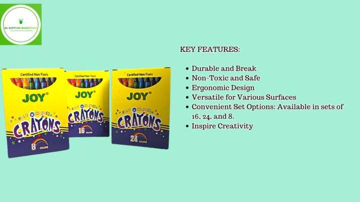 GL Joy Brand Crayons in Sets of 16, 24, and 8 | Lazada PH