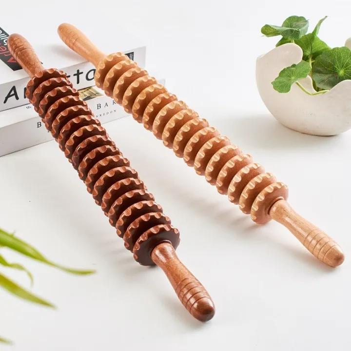 Solid Wood Yoga Roller Stick Skinny Leg Waist Cervical Spine Back ...