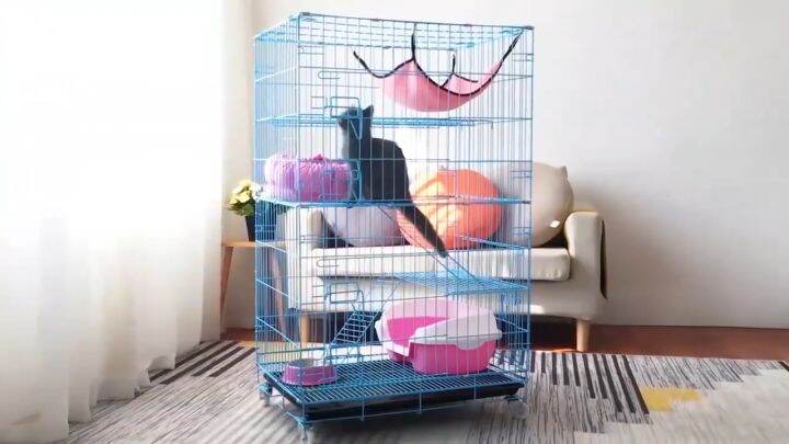 TERKE Heavy Duty Pet Cage Cat Dog 2/3 Layer Large Carrier Easy Assemble ...