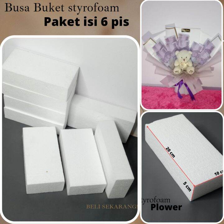 alens shop/busa Styrofoam 5x10x20 cm/busa kering,gagang gabus buket ...