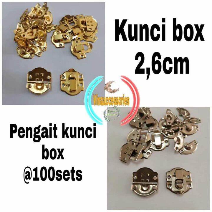 [100sets] kunci box kotak / pengait kunci dus 2,6cm | Lazada Indonesia