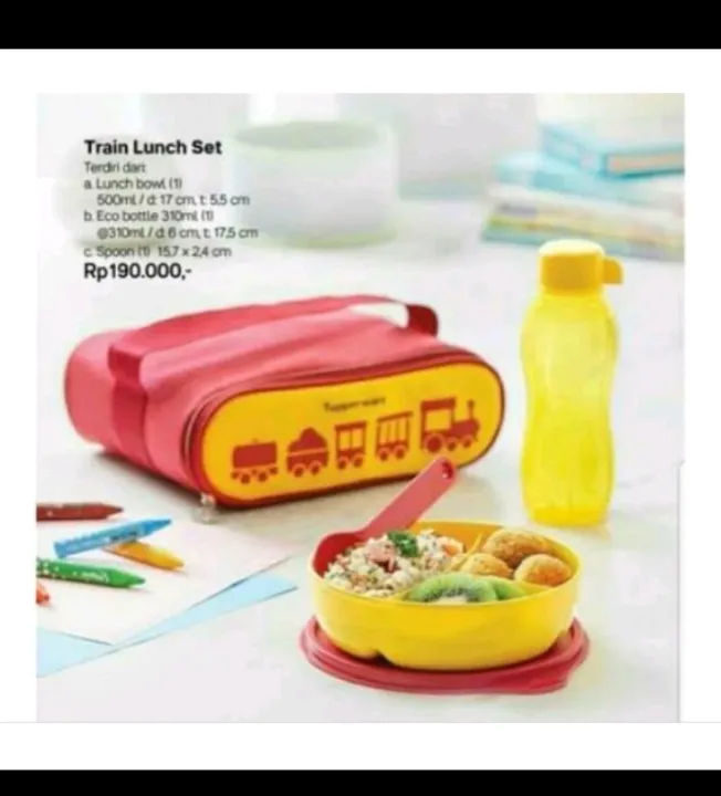 tempat makan tupperware / train lunch set tupperware / kotak bekal ...