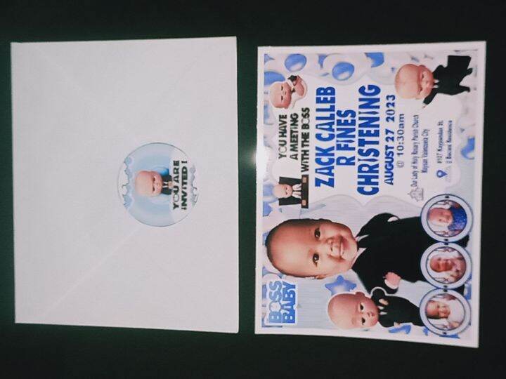 Invitation Card 3R size with white envelope for Birthdays, Christening ...