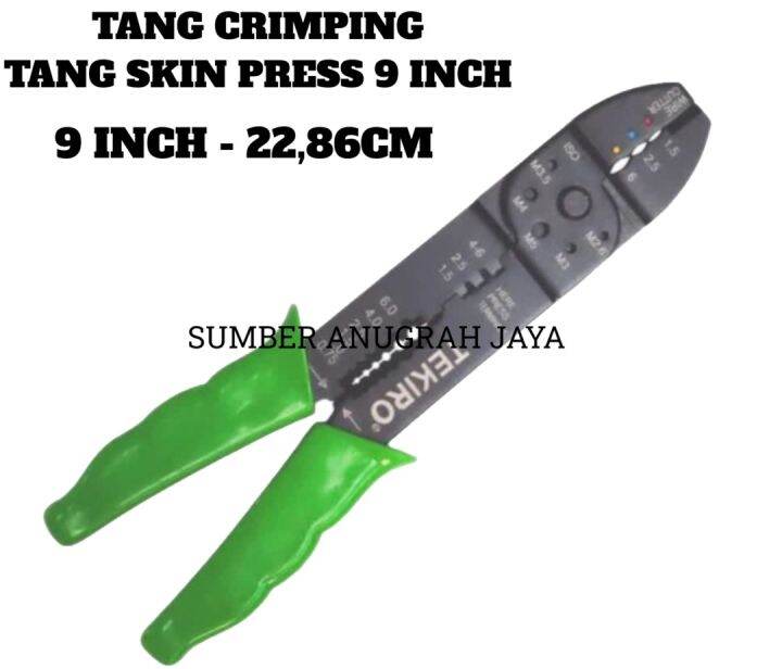 TEKIRO TANG SKUN PRESS LIMA FUNGSI 9 INCH/TANG CRIMPING KUPAS KABEL ...