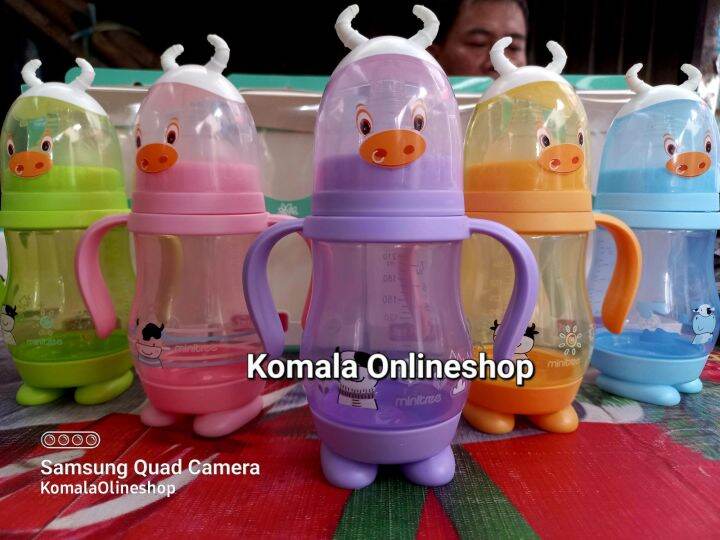 BOTOL SUSU BAYI WIDE NECK BPA FREE KARAKTER SAPI MERK MINITREE | Lazada ...