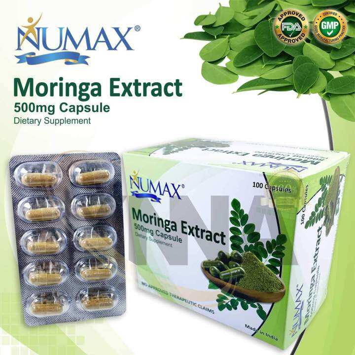 Moringa (Malunggay Capsule)500mg by Numax 100 capsules/BOX | Lazada PH