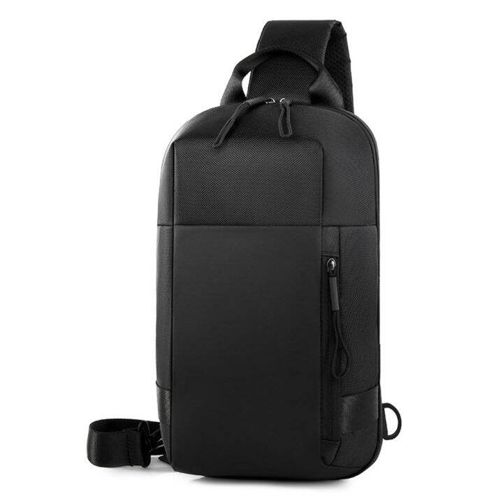 Plain Black Waterproof Men Chest Bag Man Crossbody Bag Shoulder Beg ...