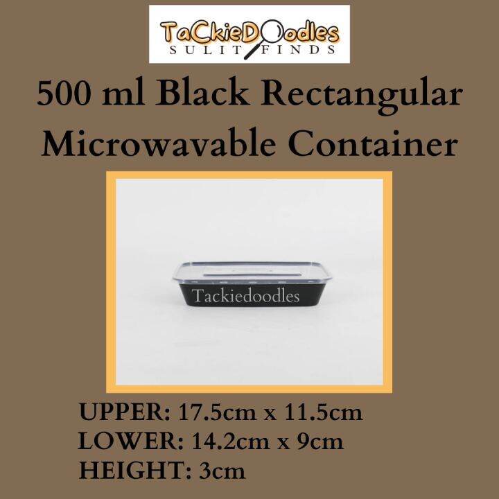 500ml Black/Clear Microwavable Container | Lazada PH