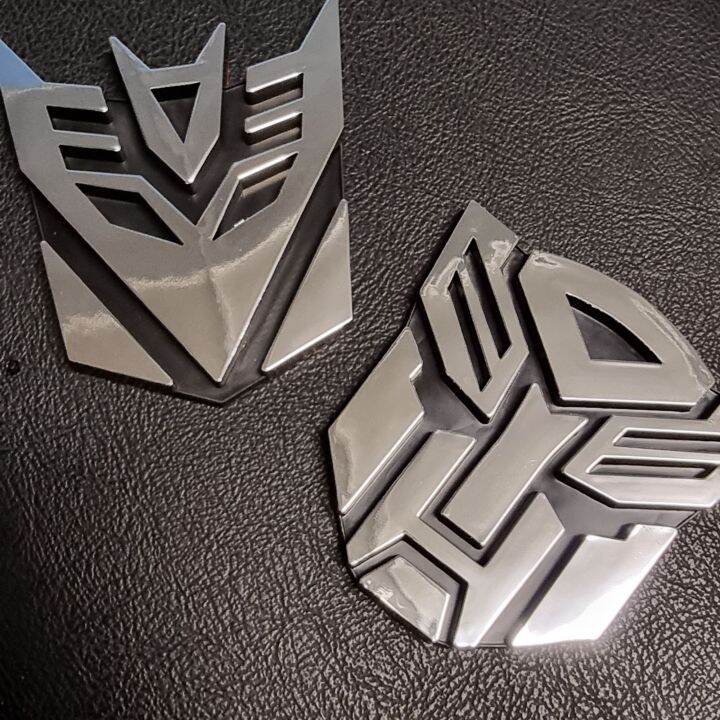 Abs Chrome Silver Plating Emblem Logo Sticker Transformer Autobot ...