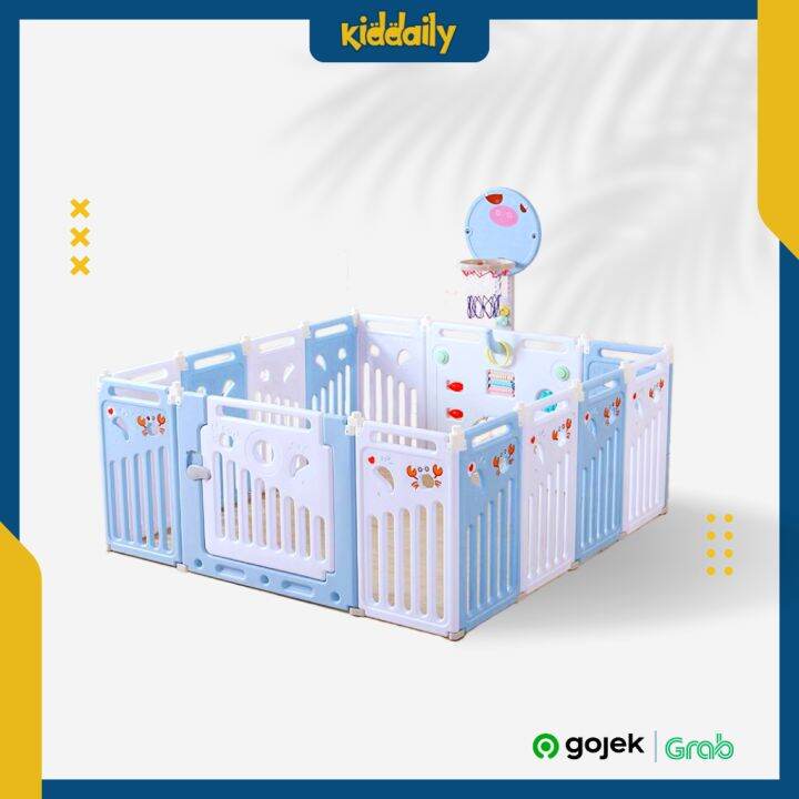 PAGAR MAINAN ANAK 12+2 FREE RING BASKET BABY FENCES PAGAR BAYI PLAYPEN ...