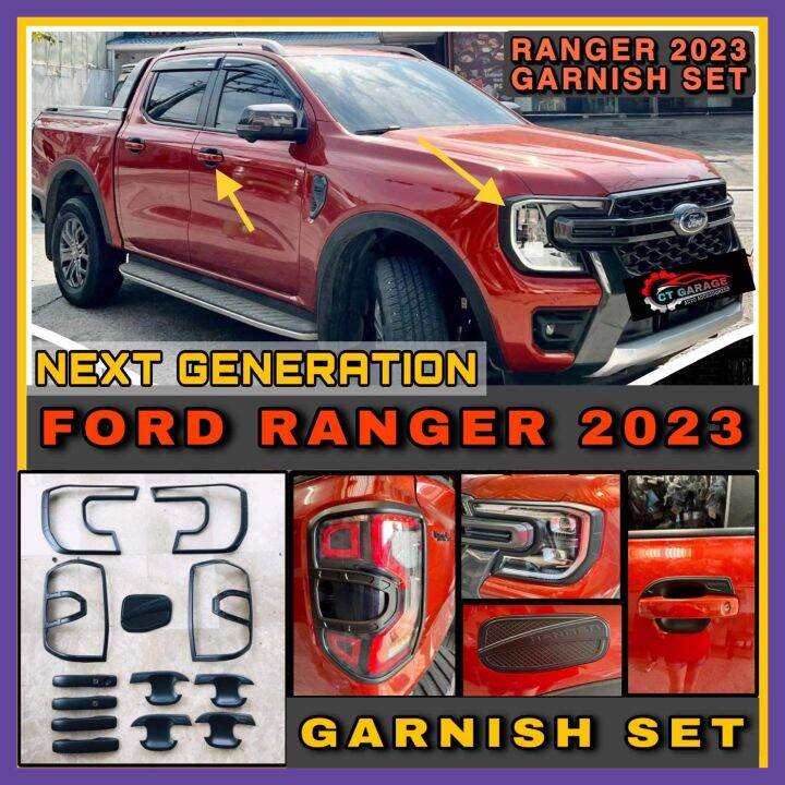 FORD RANGER 2023 GARNISH SET MATTE BLACK for TURBO SPORT & WILDTRAK and ...