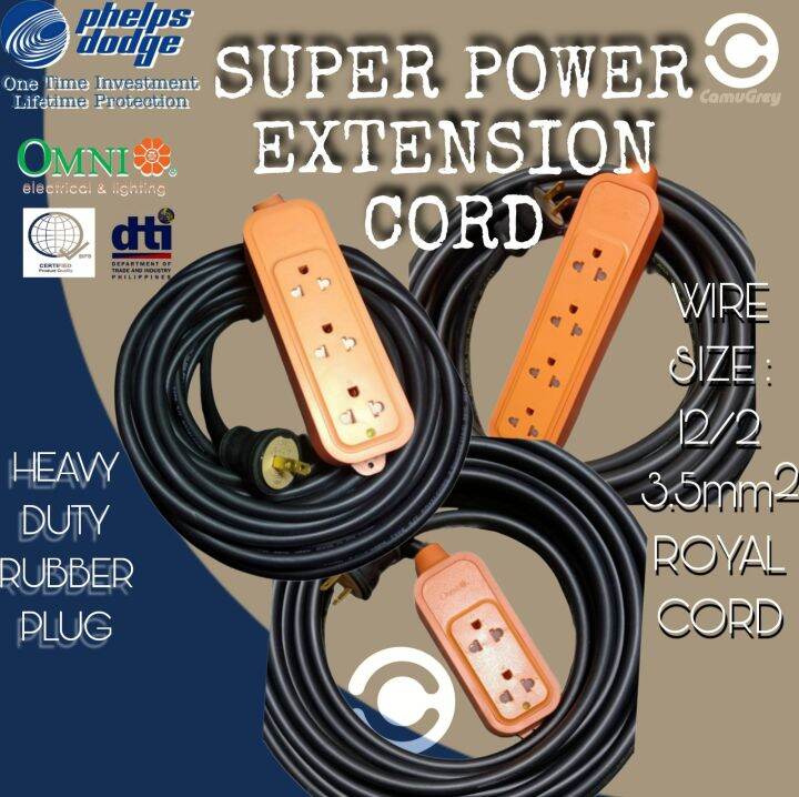 30M Super Power Extension Cord Phelps Dodge Royal Cord 12/2 Heavy Duty ...