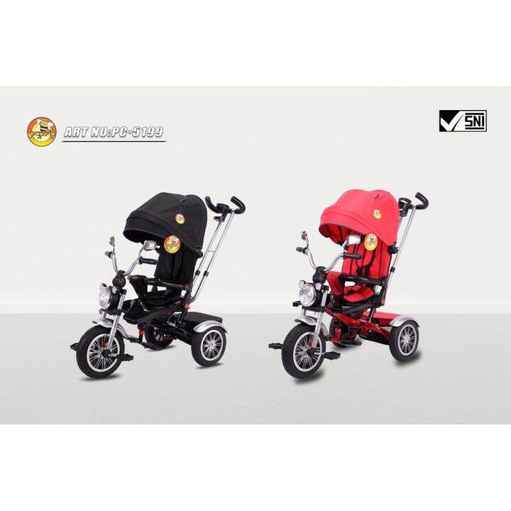 Sepeda Roda Tiga PACIFIC PC 5199 Tricycle Stroller Anak Model Motor ...
