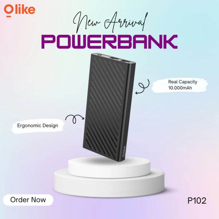 OLIKE P102 PowerBank 10000mAh Dual Input Output Intelligent Chip Power ...