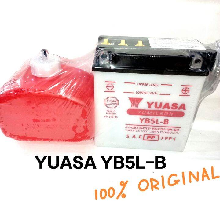 YUASA BATTERY YB5L-B 100% ORIGINAL | Lazada