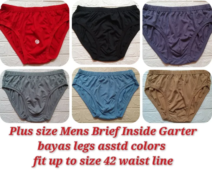 6 pcs Plus size Mens Brief inside garter asstd colors fit up to 42 ...