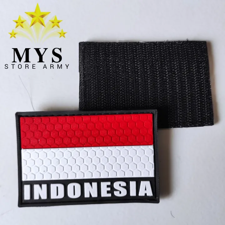 Patch Rubber Bendera Indonesia Tulisan Kotak Lazada Indonesia