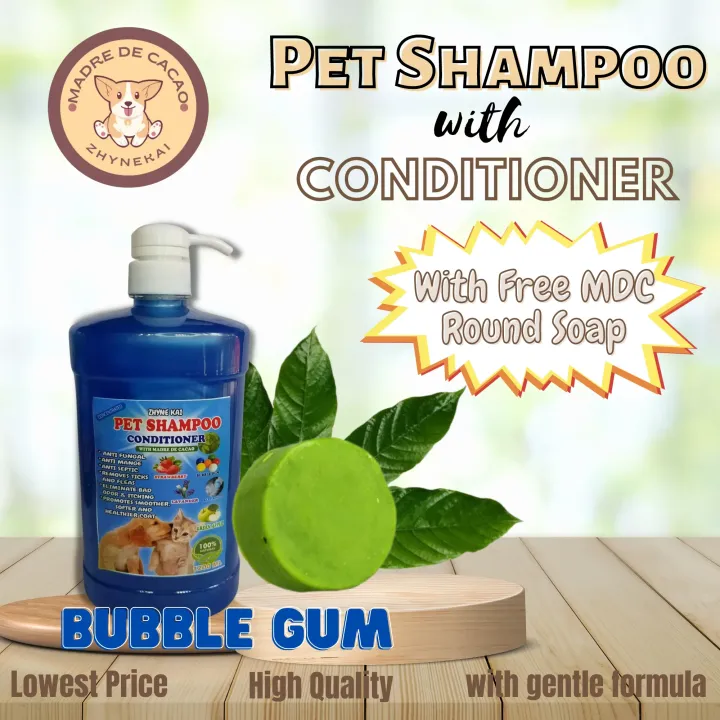 ZK Madre de cacaco Pet shampoo with conditioner BUBBLE GUM scent free 1 ...