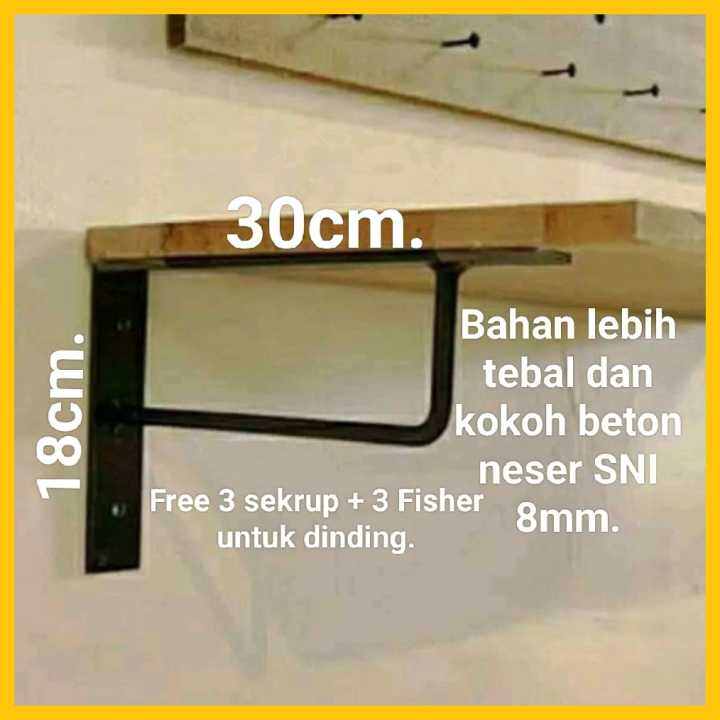 RAK BESI SIKU PENYANGGA AMBALAN RAK DINDING TEMPEL 1Pcs/1biji | Lazada ...