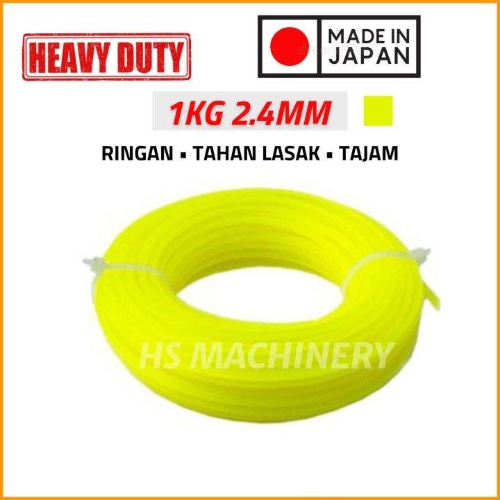 Heavy Duty 2.4mm Tali Mesin Rumput Nylon Trimmer Line Grass Cutter Square Cut Tali Mesin Rumput ...