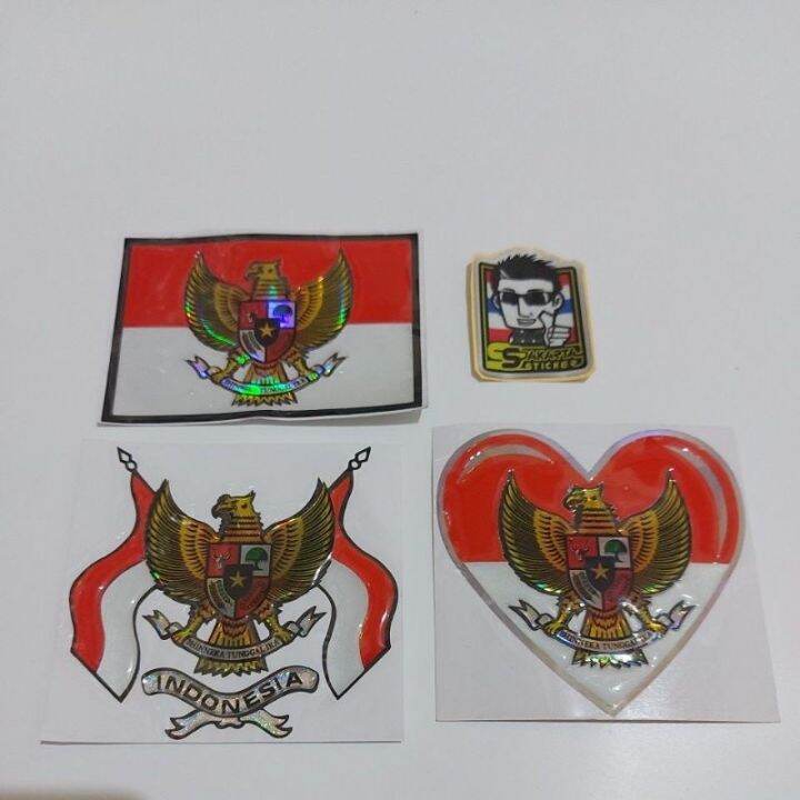 STICKER STIKER EMBLEM BENDERA INDONESIA GARUDA INDONESIA TIMBUL 3D ...
