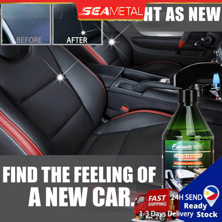SEAMETAL 260ml Car Interior Cleaner Foam Spray Polishing Leather Detergent Rubber Plastic ...