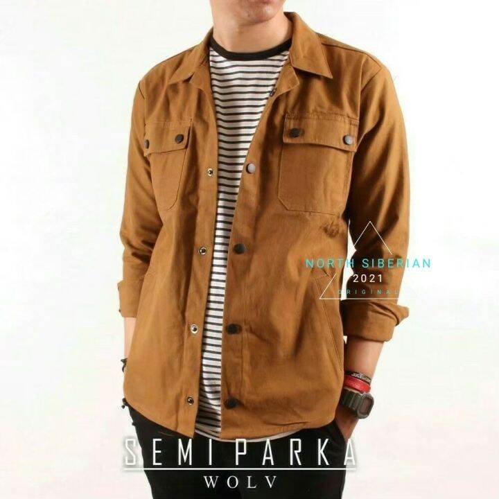 Kemeja Workshirt pria Local brand by WOLV - Semi Parka Pria Premium ...