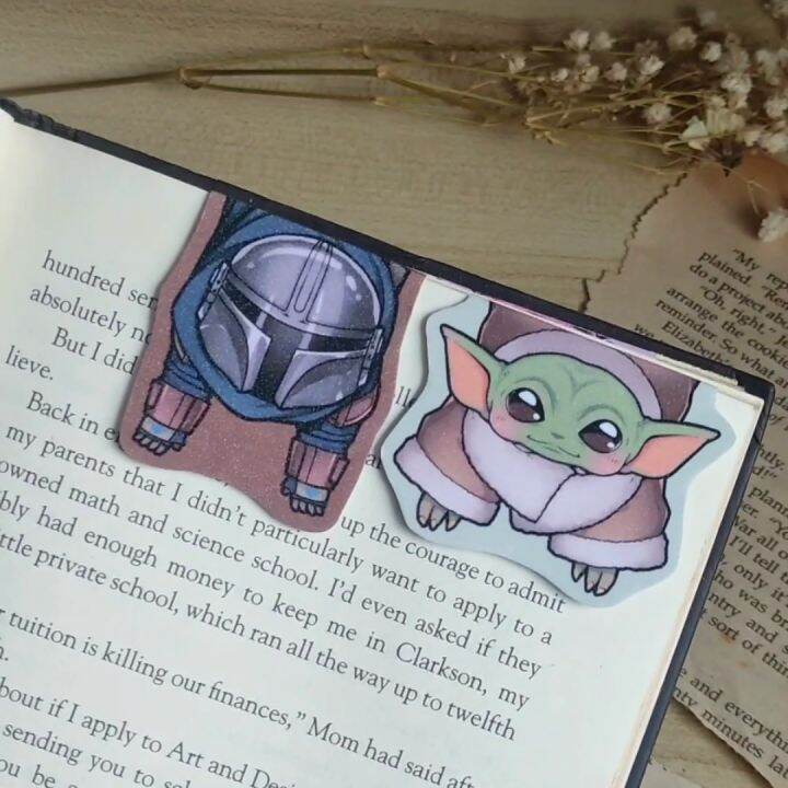 The Mandalorian STAR WARS Chibi Magnetic Bookmark | Mando Grogu Baby ...