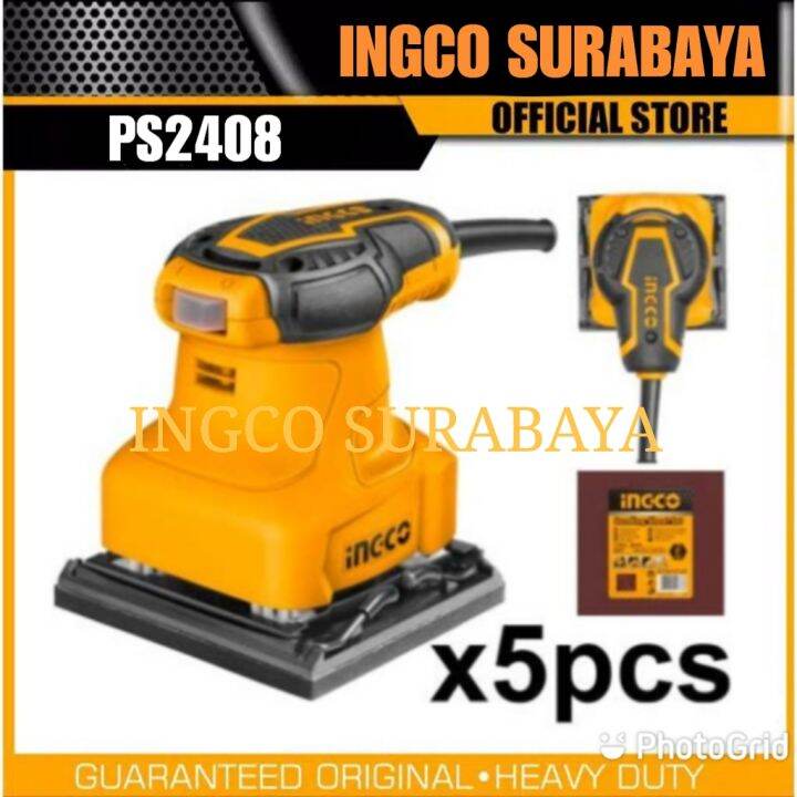 INGCO PS2408 PALM SANDER 110X100 MM MESIN LISTRIK AMPLAS KOTAK 240W ...