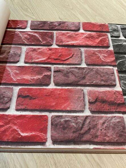 Wallpaper Dinding Motif Bata Merah Putih Abu Minimalis Vintage | Lazada ...