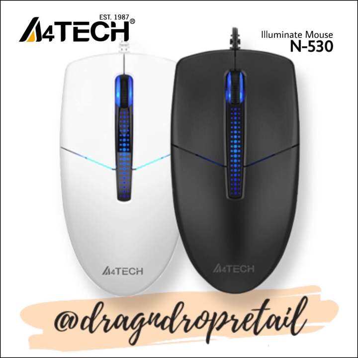 A4TECH N-530 Illuminate Backlit Wired Office Mouse USB - Black & White | Lazada PH
