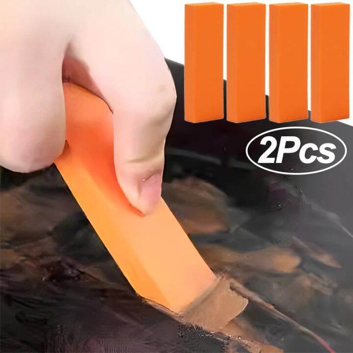 2pcs Easy Limescale Eraser Kitchen Pot Scale Rust Brush Bathroom Glass ...