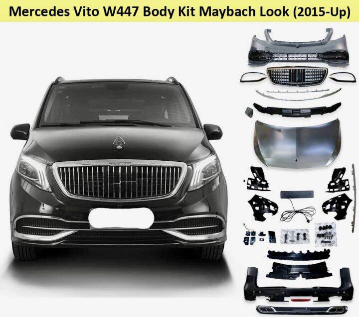 Mercedes Benz Vito W447 V class 2015- maybach conversion bodykit body kit front rear bumper ...