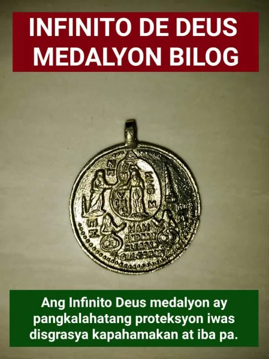 Infinito Deus Medalyon Bilog pangkalahatang proteksyon sa kulam, barang ...