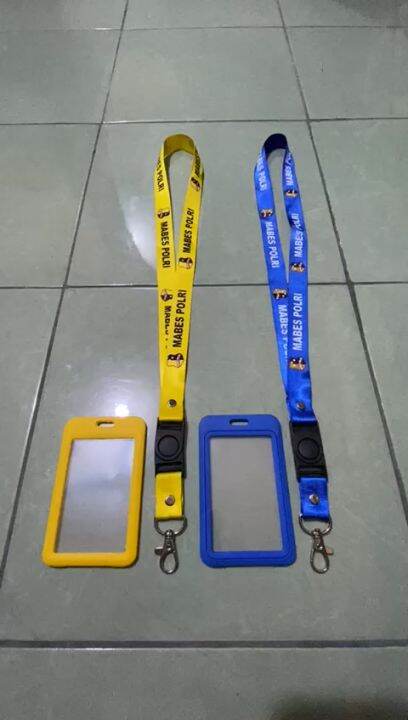 Tempat Id Card MABES POLRI Lanyard Tali Kain 2 Sisi / Id Card Holder ...
