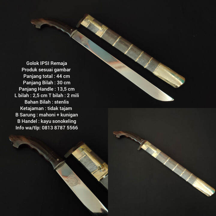 Golok silat IPSI tumpul ukuran remaja bilah 30 cm | Lazada Indonesia