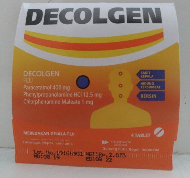 Decolgen strip isi 4 tablet obat demam flu pilek dewasa | Lazada Indonesia