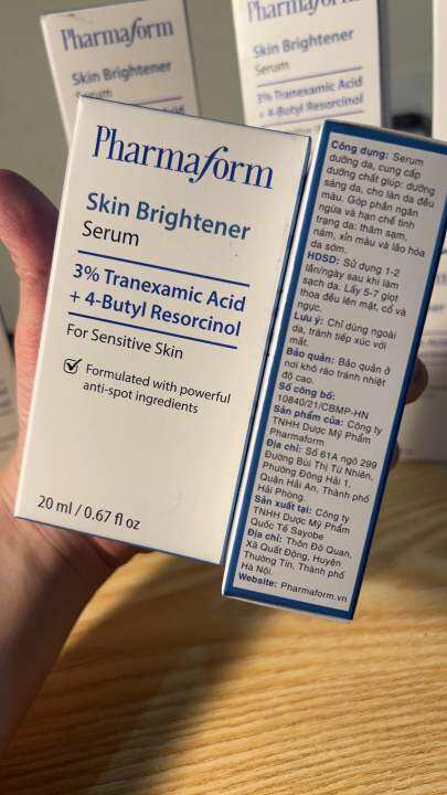 Serum sáng da Pharmaform skin brightener 3% tranexamic acid + 4-butyl ...