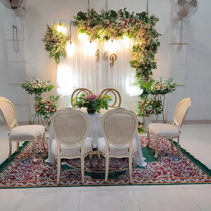 sewa backdrop akad nikah 2 meter + meja kursi akad | Lazada Indonesia