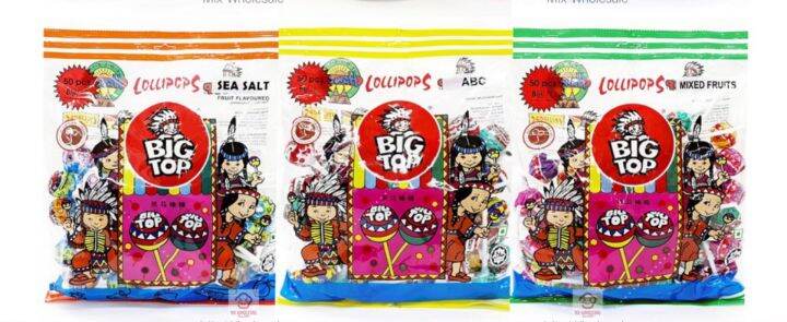 Big Top Lollipop Candy 50pcs (Mixed Fruits, Sour, ABC) | Lazada
