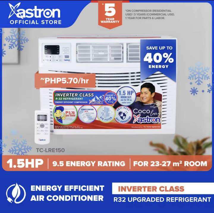 Astron Inverter Class 1.5 HP Aircon with remote (window-type air ...