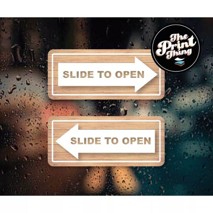(New Product) Slide to open Vinyl sticker for Glass sliding door ...