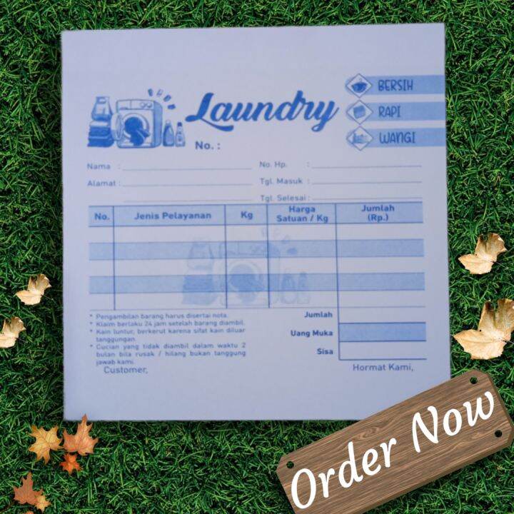 nota laundry 1ply 1/6 folio biru nota 1 rangkap | Lazada Indonesia