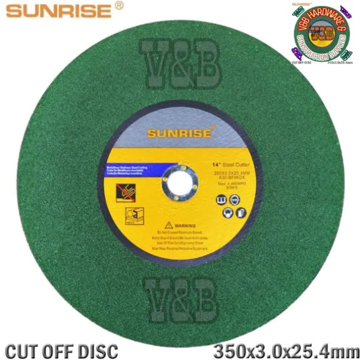 Sunrise Cut Off Disc Wheel 14" 350x3.0x25.4mm Heavy Duty High Quality ...