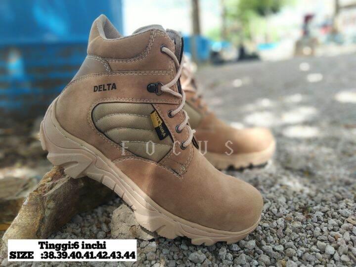 SEPATU GUNUNG UJUNG BESI SEPATU SAFETY DELTA BOOT SEMI 6 INCI SEPATU ...