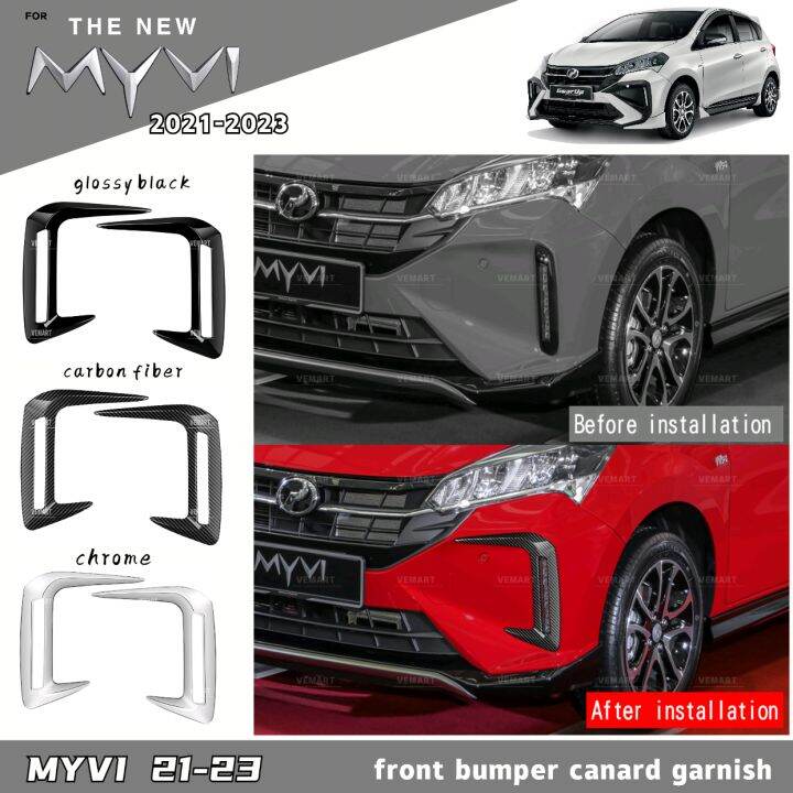 Vemart perodua myvi gen3 mg3 2021-2023 front bumper canard garnish ...