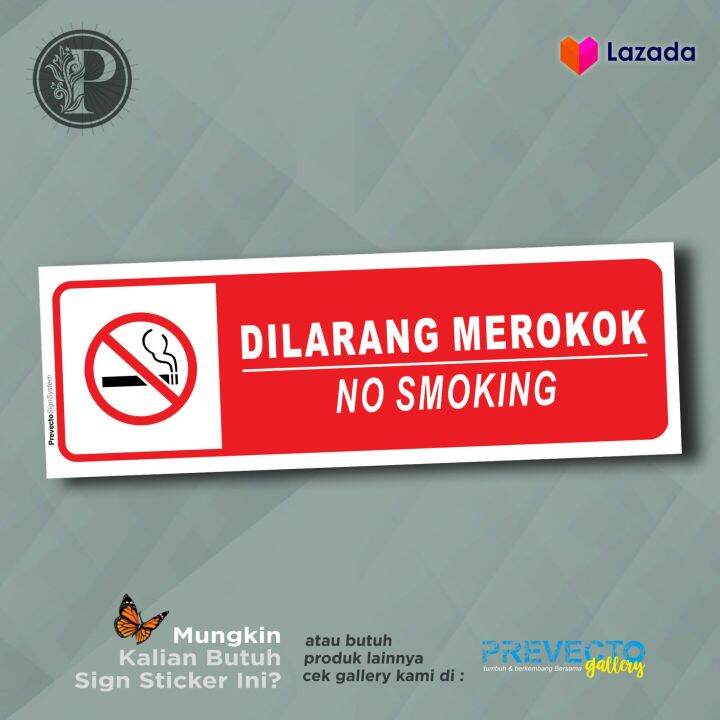 Sticker Sign Dilarang Merokok No Smoking Red Colour | Lazada Indonesia