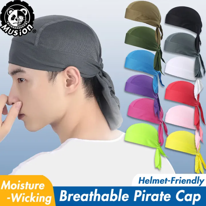 หมวกกันน็อค Musion หมวกโจรสลัดด้านในดูดซับเหงื่อป้องกันฝุ่น UV Head ...