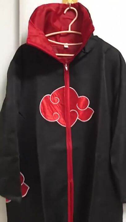 The Cloak of Akatsuki and Uchiha Clan Unisex Black Robe Halloween Party ...